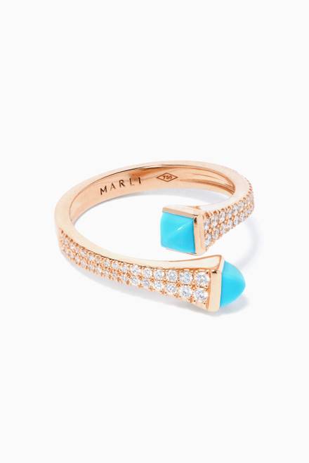 Shop Marli Rose Gold Cleo Diamond Slip-on Bracelet in 18kt Rose Gold ...