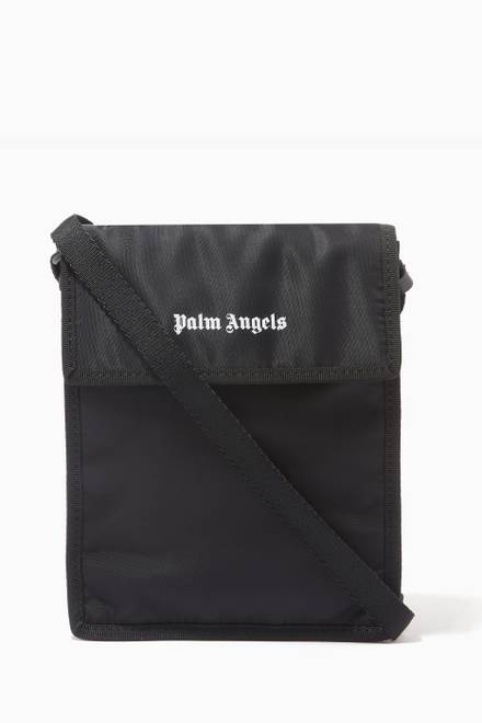 Shop Palm Angels Silver Logo Backpack in Metallic Nylon for Men ...