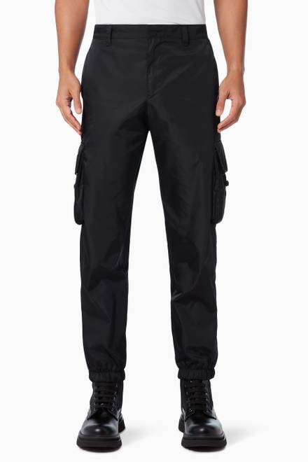 Shop Prada Black Triangle Logo Nylon Pants for Men | Ounass UAE