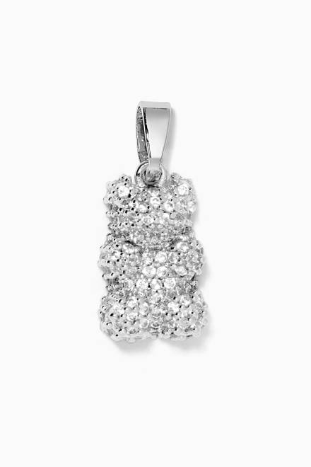Shop Crystal Haze Blue Nostalgia Pave Bear Pendant in 18kt Gold Plating ...
