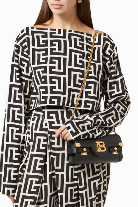 Shop Balmain Black B-Buzz 23 Clutch Bag in Leather for Women | Ounass UAE