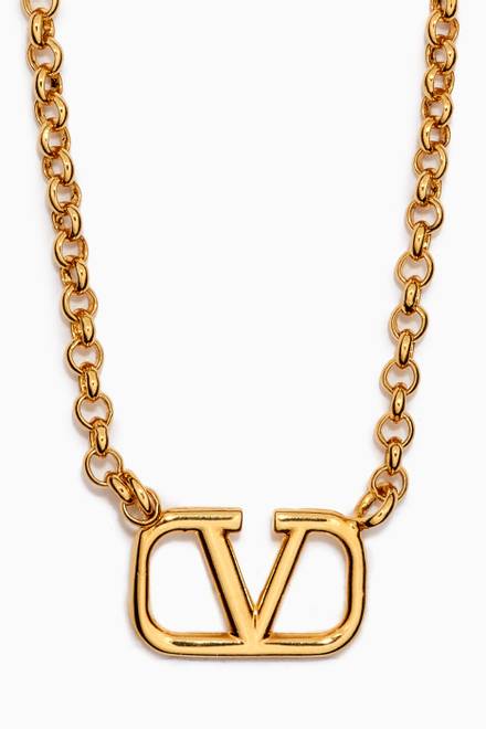 Shop Valentino Gold Valentino Garavani One Stud Necklace in Metal for ...