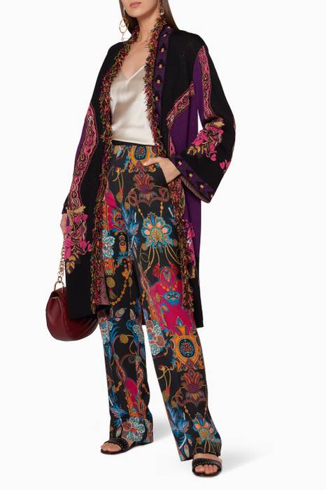 Shop Luxury Mother of Pearl Multi-Coloured Printed Treeva Pants ...