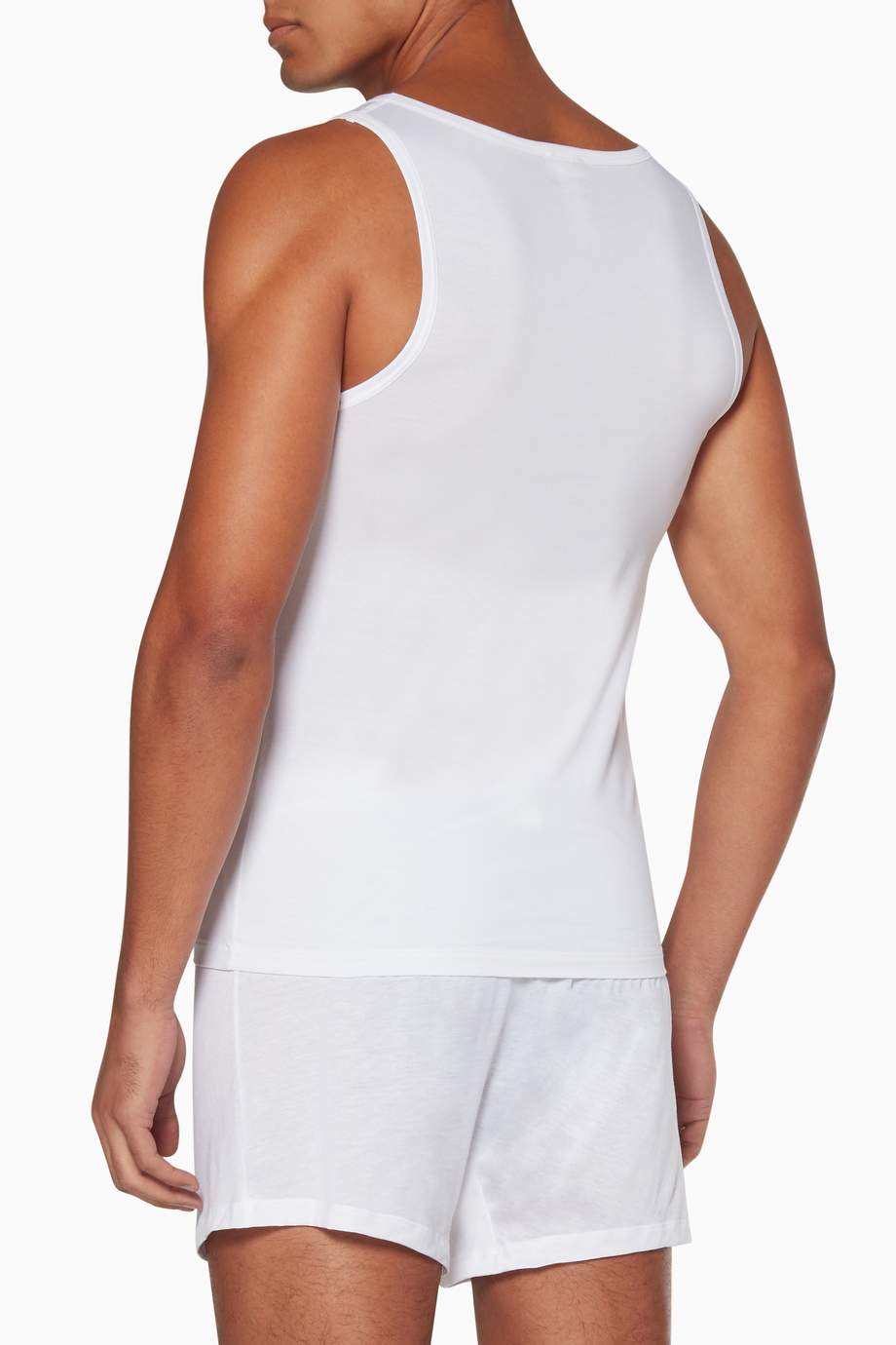Shop Hanro White White Cotton Sensation Tank Top for Men | Ounass UAE