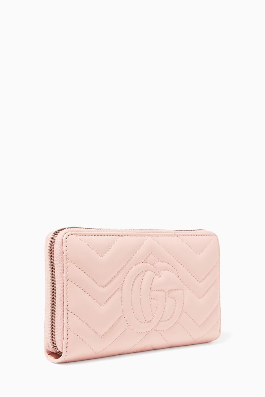 Shop Gucci Pink Pastel-Pink GG Marmont Wallet for Women | Ounass UAE