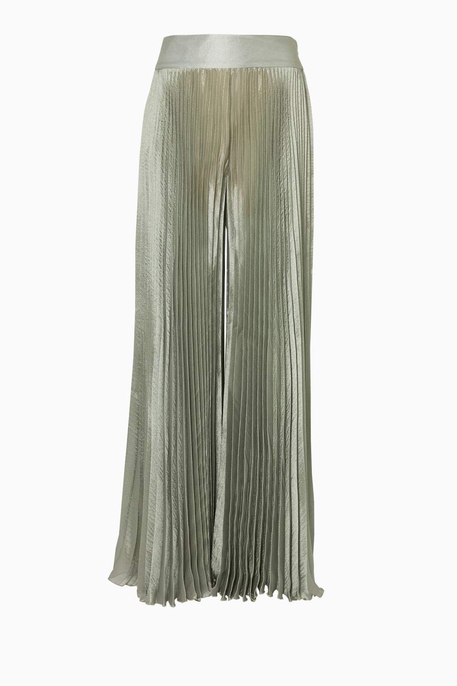 Shop Genny Green Sage-Green Pleated Pants for Women | Ounass Oman