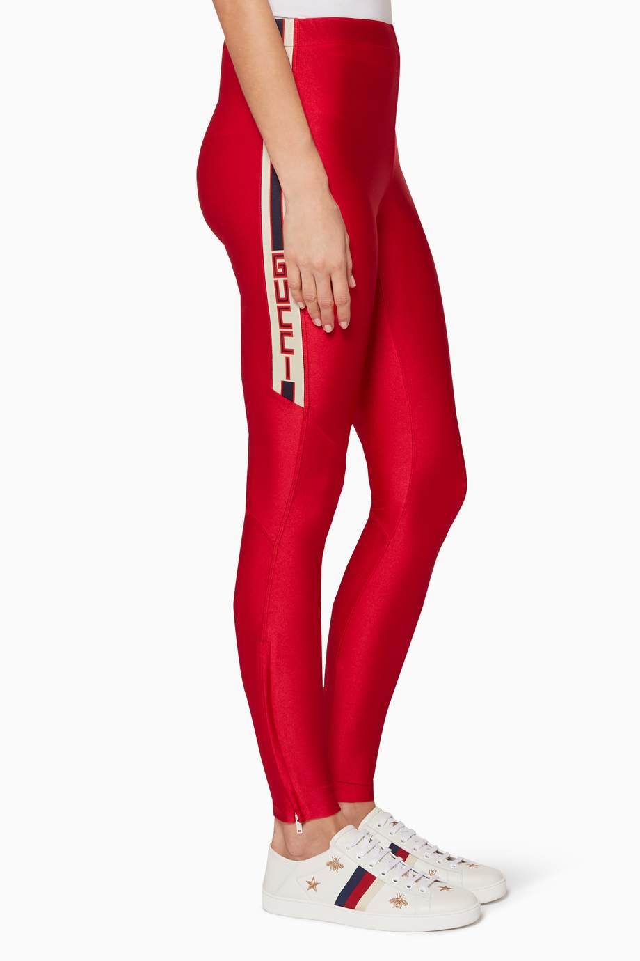 Shop Gucci Multicolour Red Gucci Logo Leggings for Women | Ounass UAE