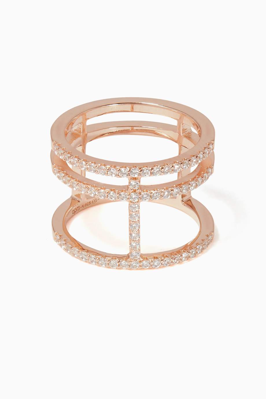 Shop APM Monaco Pink Silver Multi-Band Ring for Women | Ounass UAE