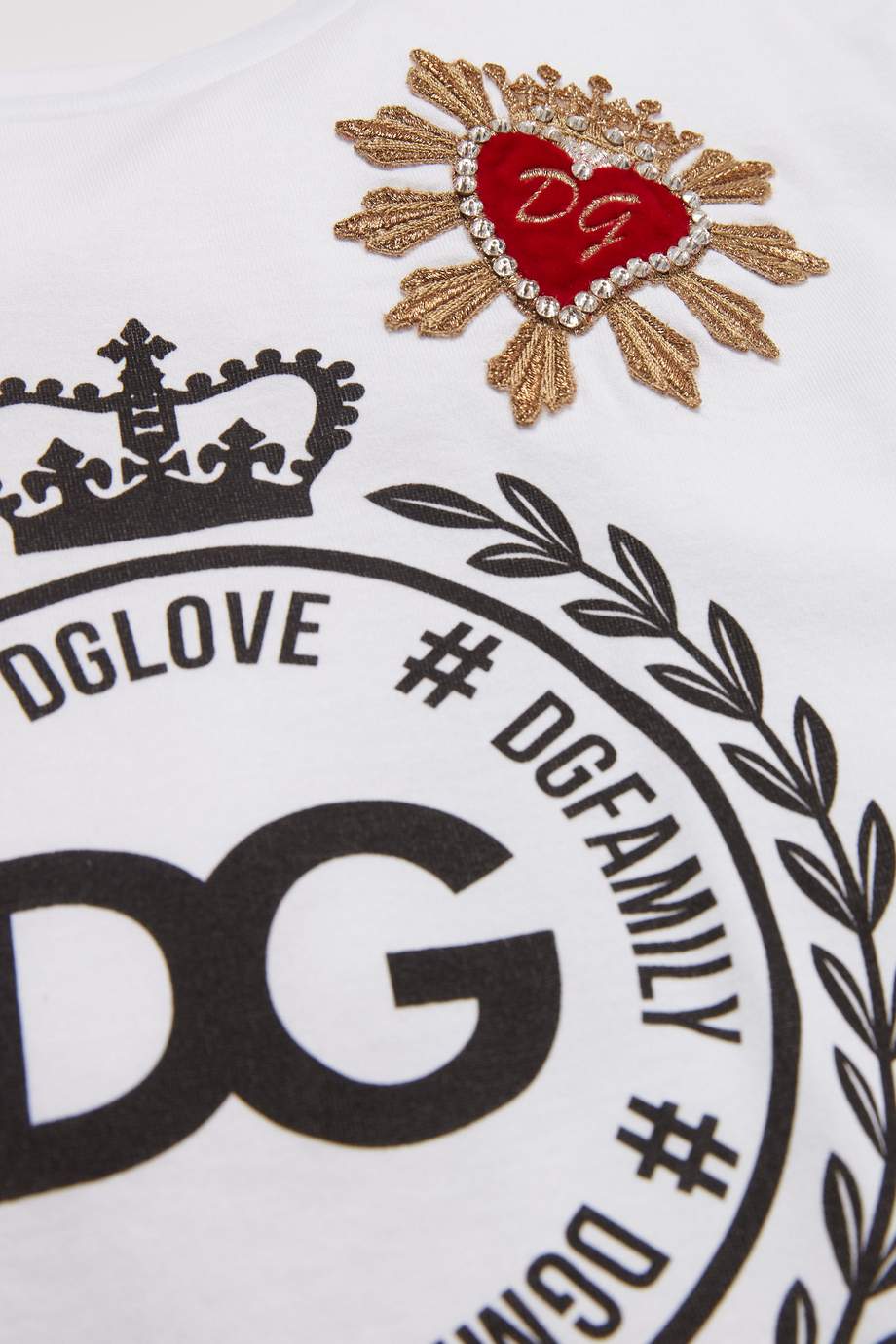 Shop Dolce & Gabbana White White DG Heart & Crest Logo T-Shirt for Kids ...