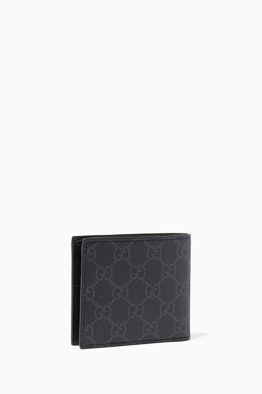 Shop Gucci Black GG Supreme Wolf Print Wallet for | Ounass UAE