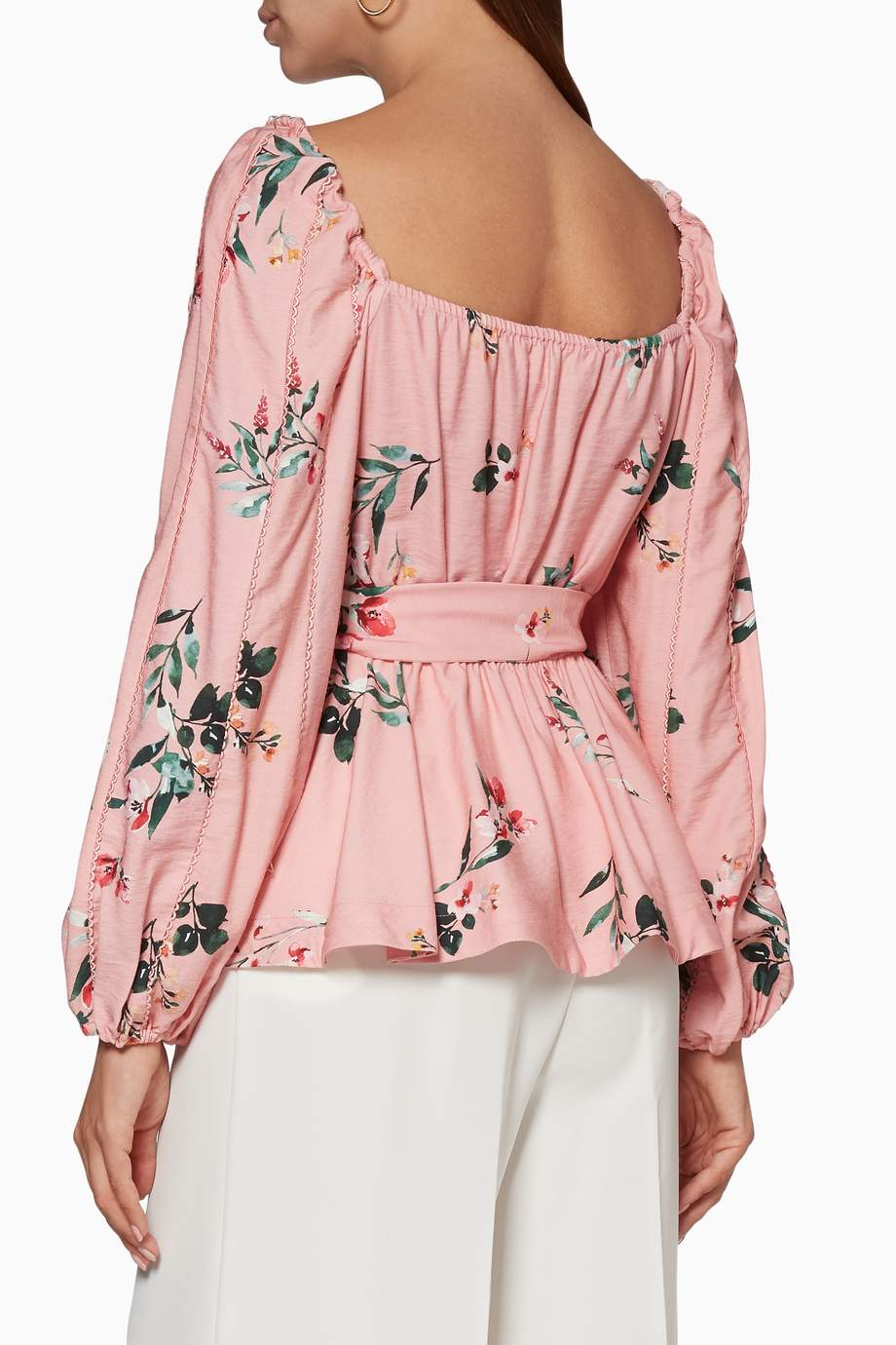 Shop Keepsake The Label Pink Dusty-Pink Botanical Printed Top for Women ...