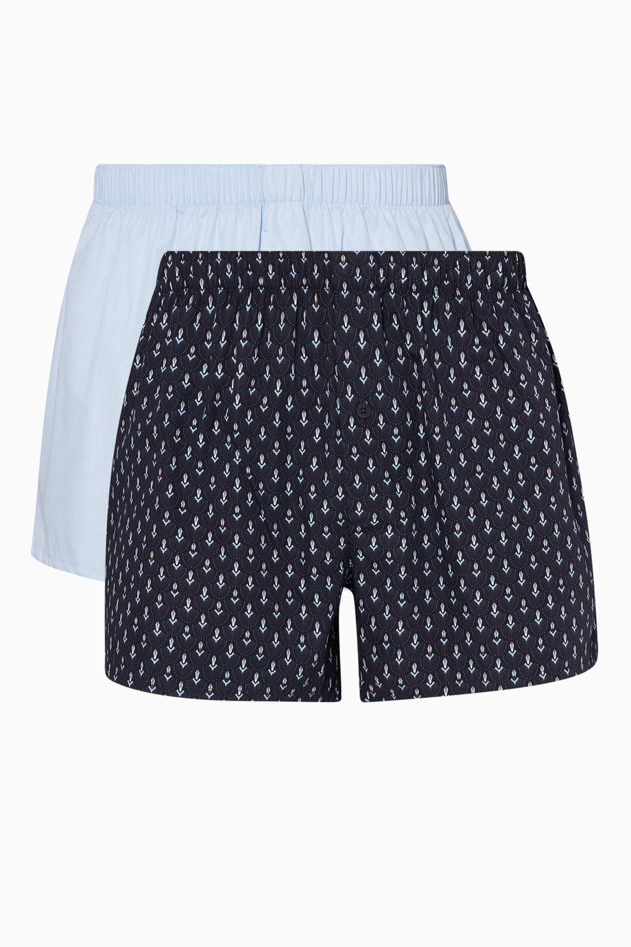 Shop Hanro Blue Light-Blue & Navy Graphic Fancy Woven Boxers, Set of 2 ...