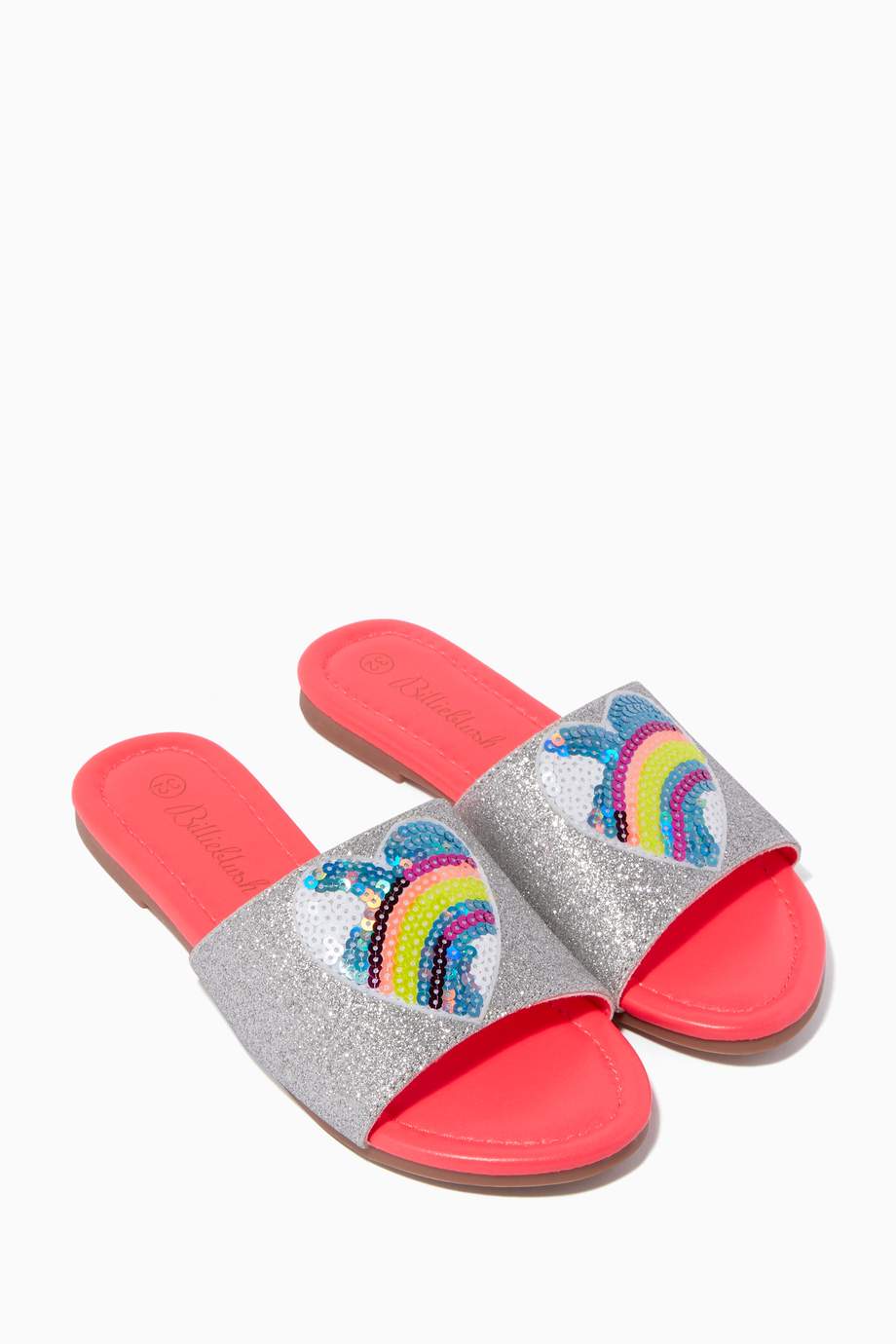 Shop Billieblush Pink Glitter Rainbow Slides for Kids | Ounass UAE