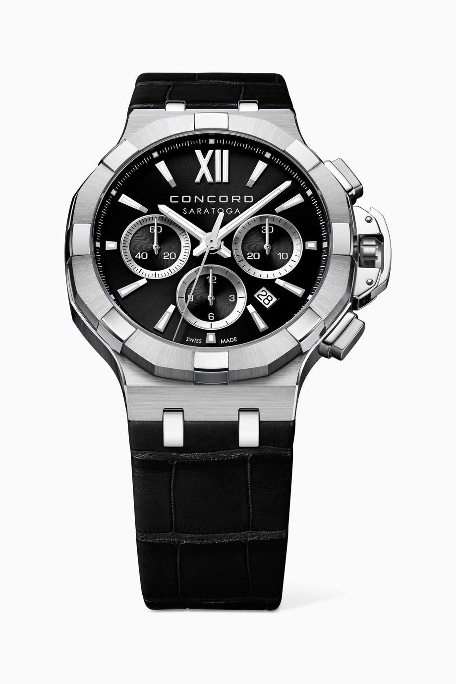 Shop Concord Black Saratoga Automatic Chronograph Watch for Men ...