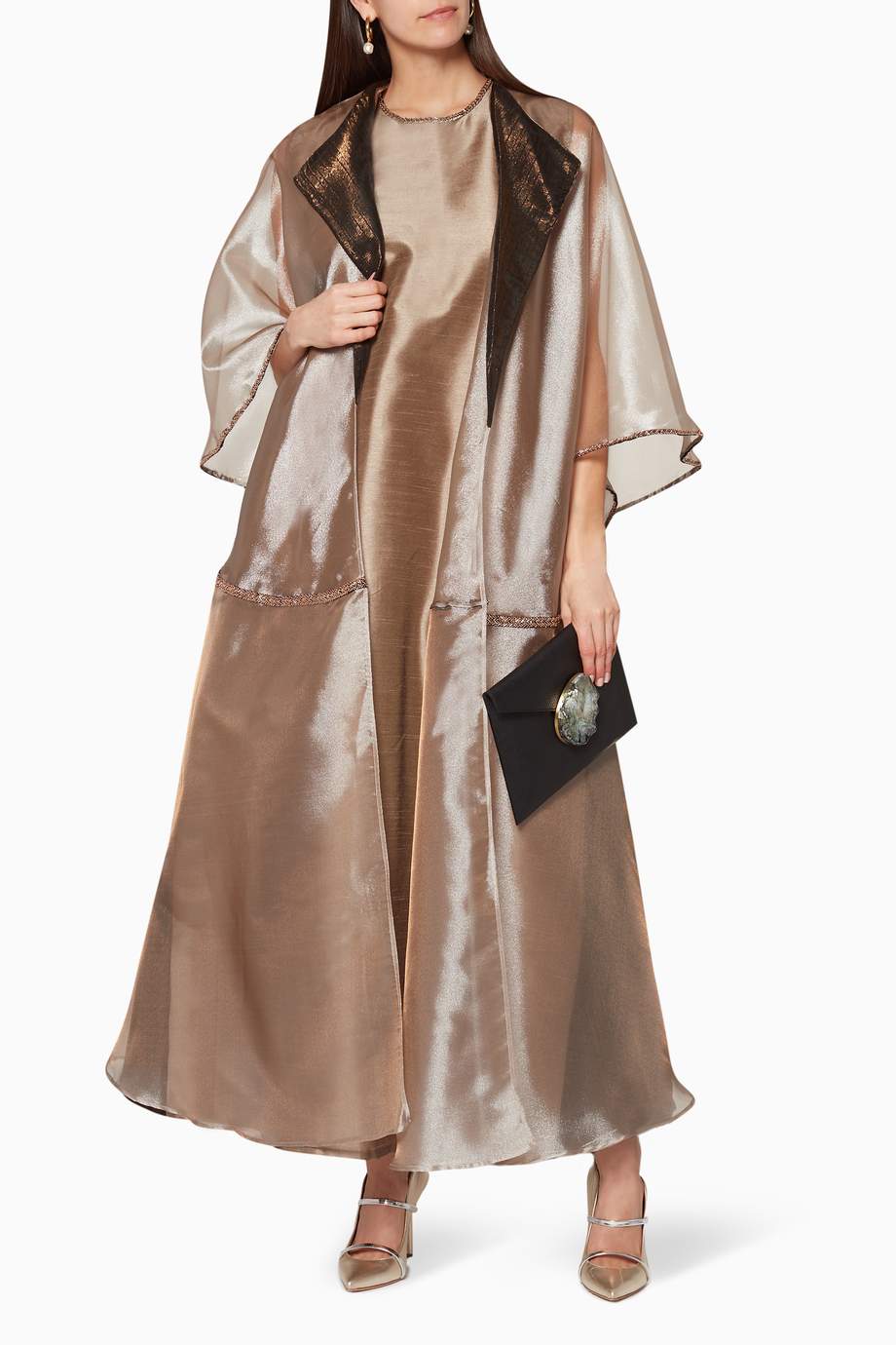 Shop Blanc 8.3 Neutral Organza & Silk Bisht for Women | Ounass UAE
