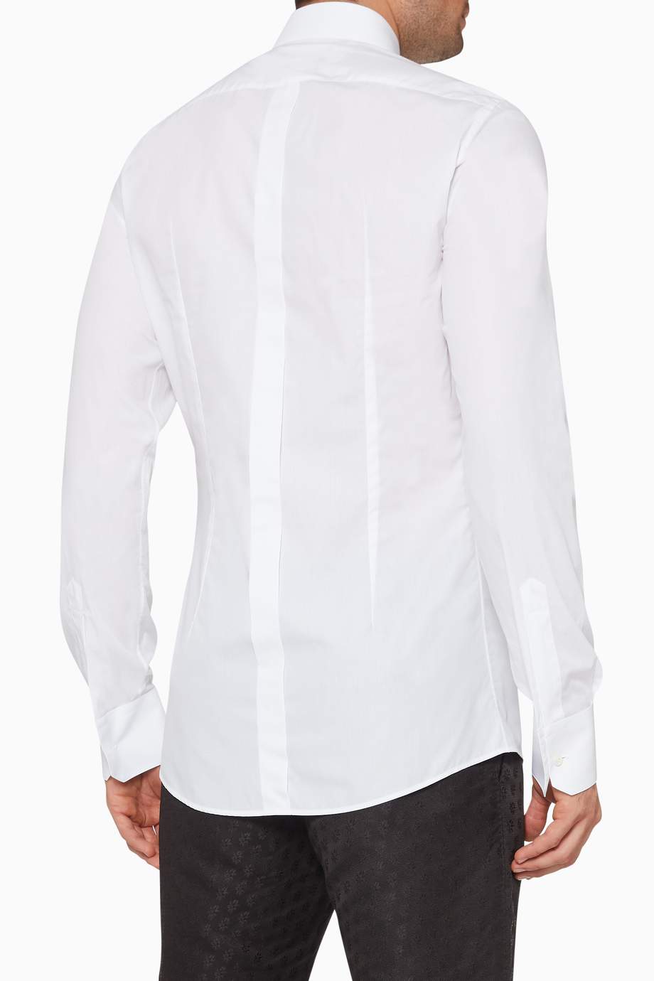Shop Dolce & Gabbana White Gold Fit Tuxedo Shirt for Men | Ounass Oman