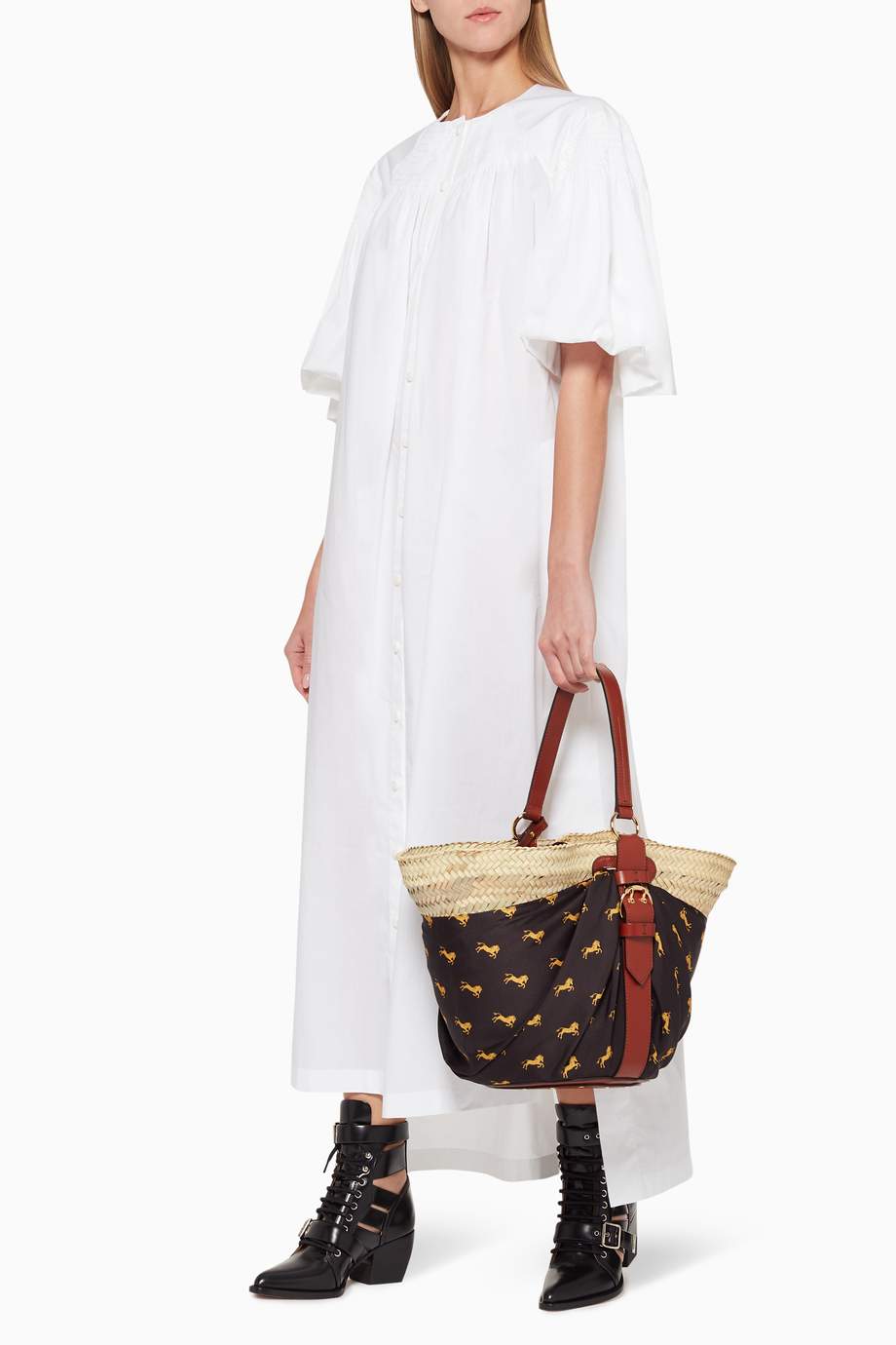 Shop Chloé Black Medium Panier Basket Bag for Women | Ounass UAE