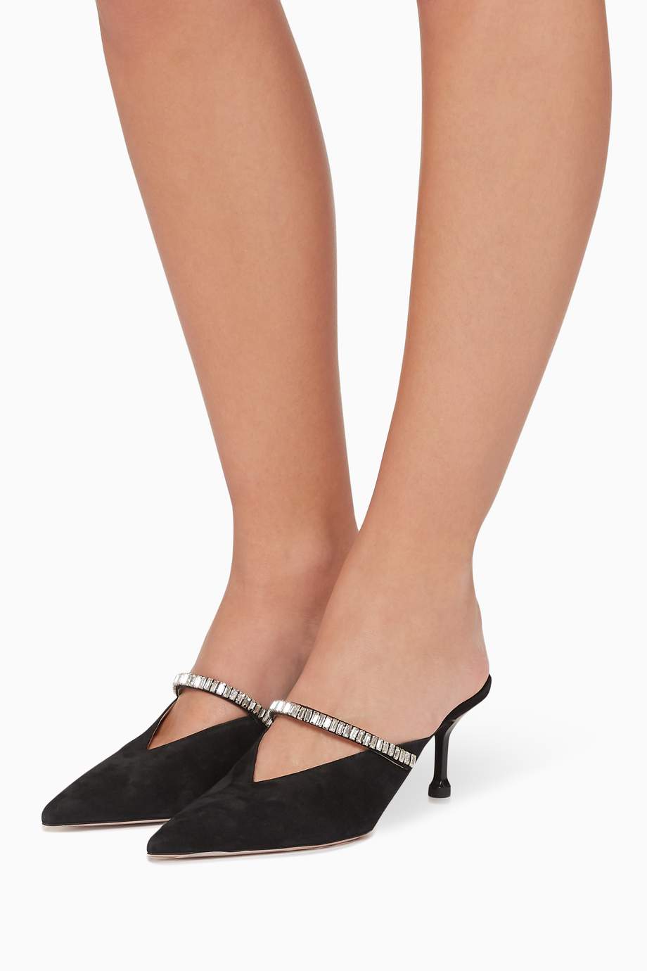 Shop Prada Black Suede Mary Jane Mules for Women | Ounass UAE