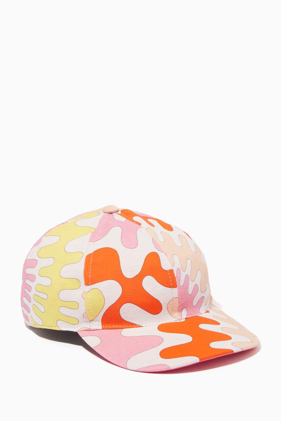 Shop Emilio Pucci White Swirl Print Canvas Baseball Cap for Kids ...