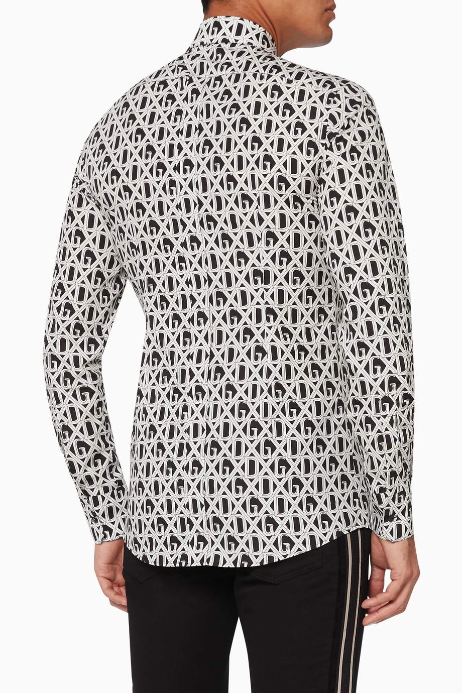 Shop Dolce & Gabbana White Contrasting DG Print Shirt for Men | Ounass UAE