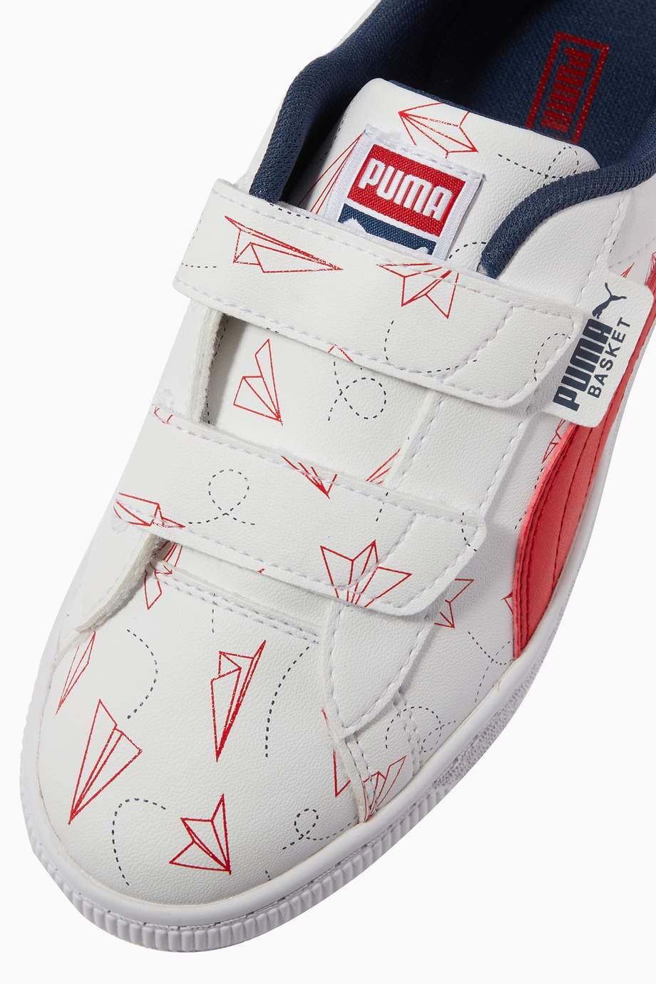 Shop Puma White Paper Plane Velcro-Strap Sneakers for Kids | Ounass UAE