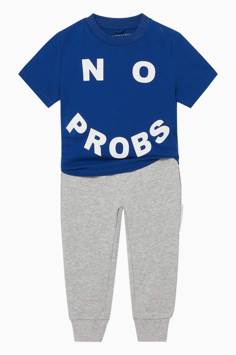 Shop Stella McCartney Grey No Probs Cotton Terry Pants for Kids ...