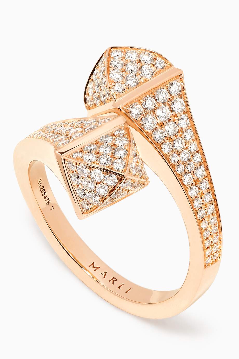 Shop Marli Rose Gold Cleo Diamond Statement Ring in 18kt Rose Gold for ...