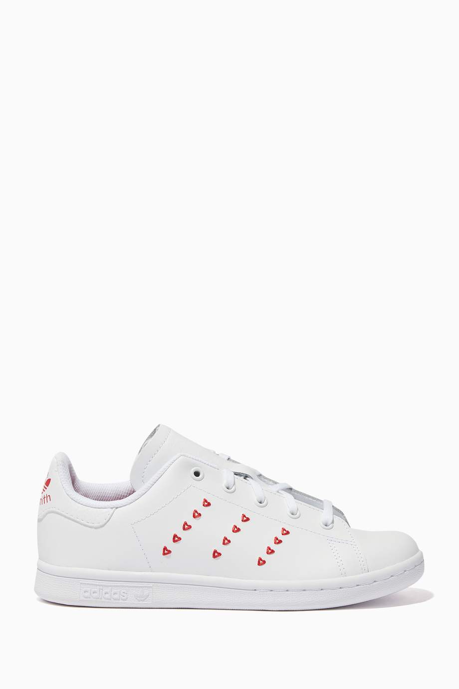 Shop adidas Originals White Stan Smith Embroidered Heart Sneakers for ...