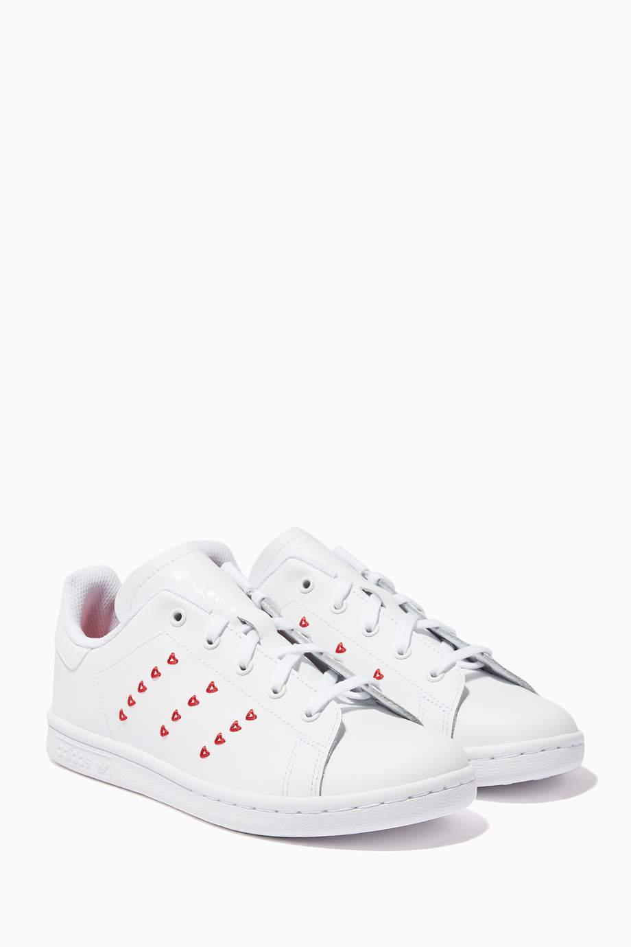 Shop adidas Originals White Stan Smith Embroidered Heart Sneakers for ...
