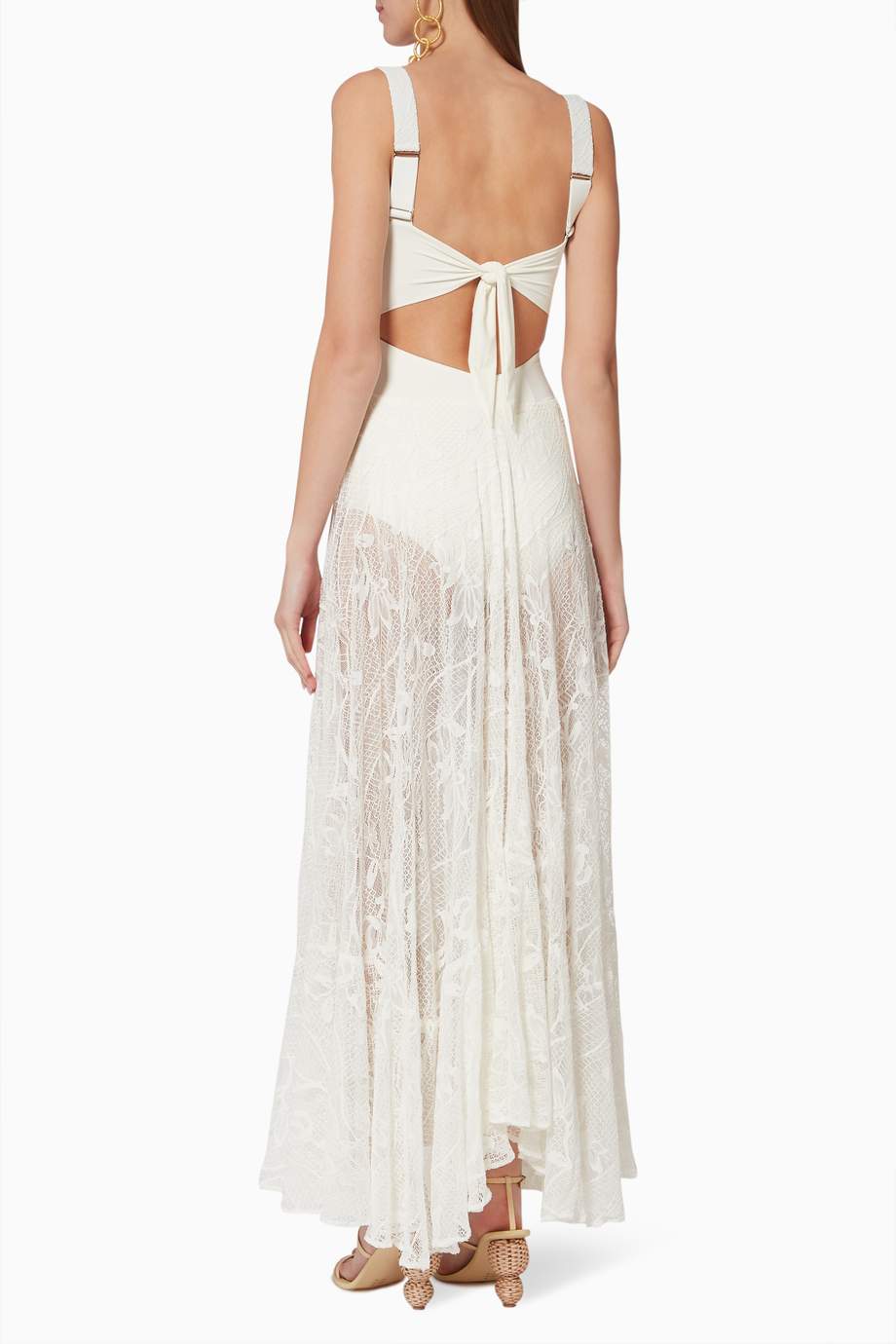 Shop PatBO White Lace Beach Dress for Women | Ounass UAE