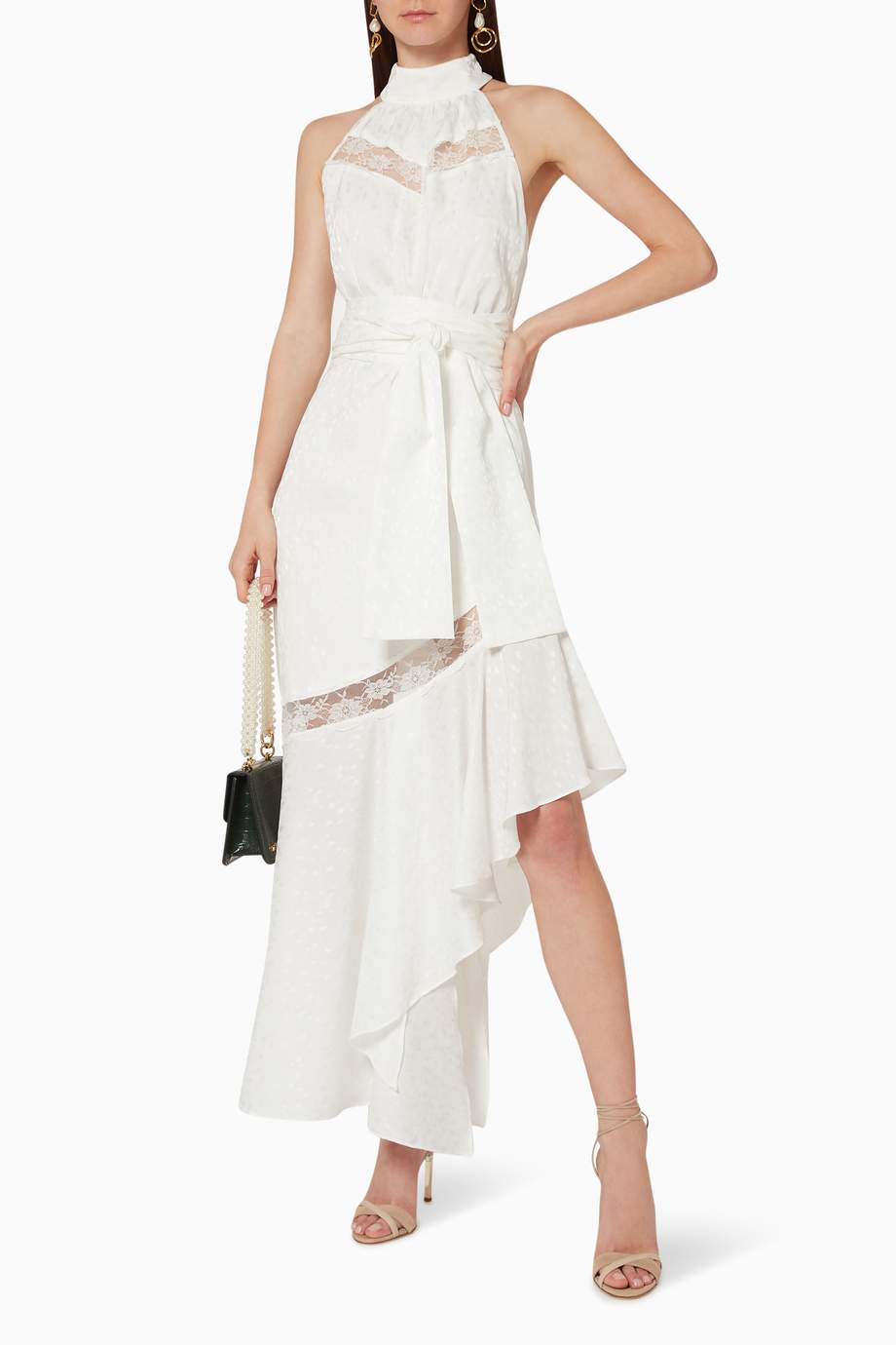 Shop Elliatt White Amorphous Satin Dress for Women | Ounass UAE