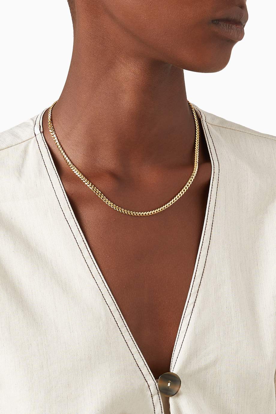Shop Missoma Gold Round Curb Chain Necklace in 18kt Gold-Plated ...