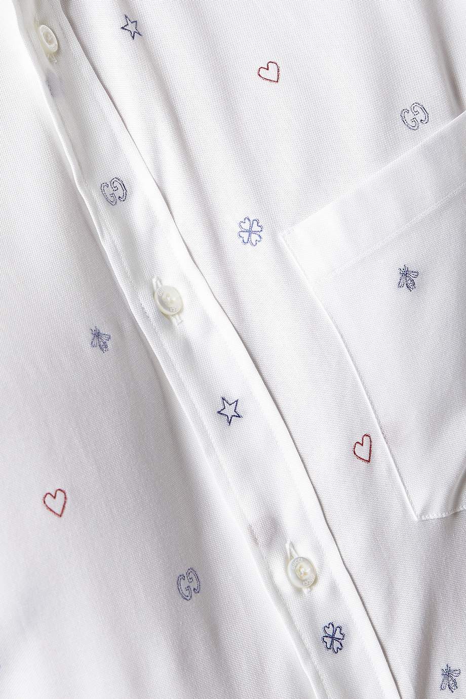 Shop Gucci White Symbols Fil Coupé Oxford Shirt For Men Ounass Saudi