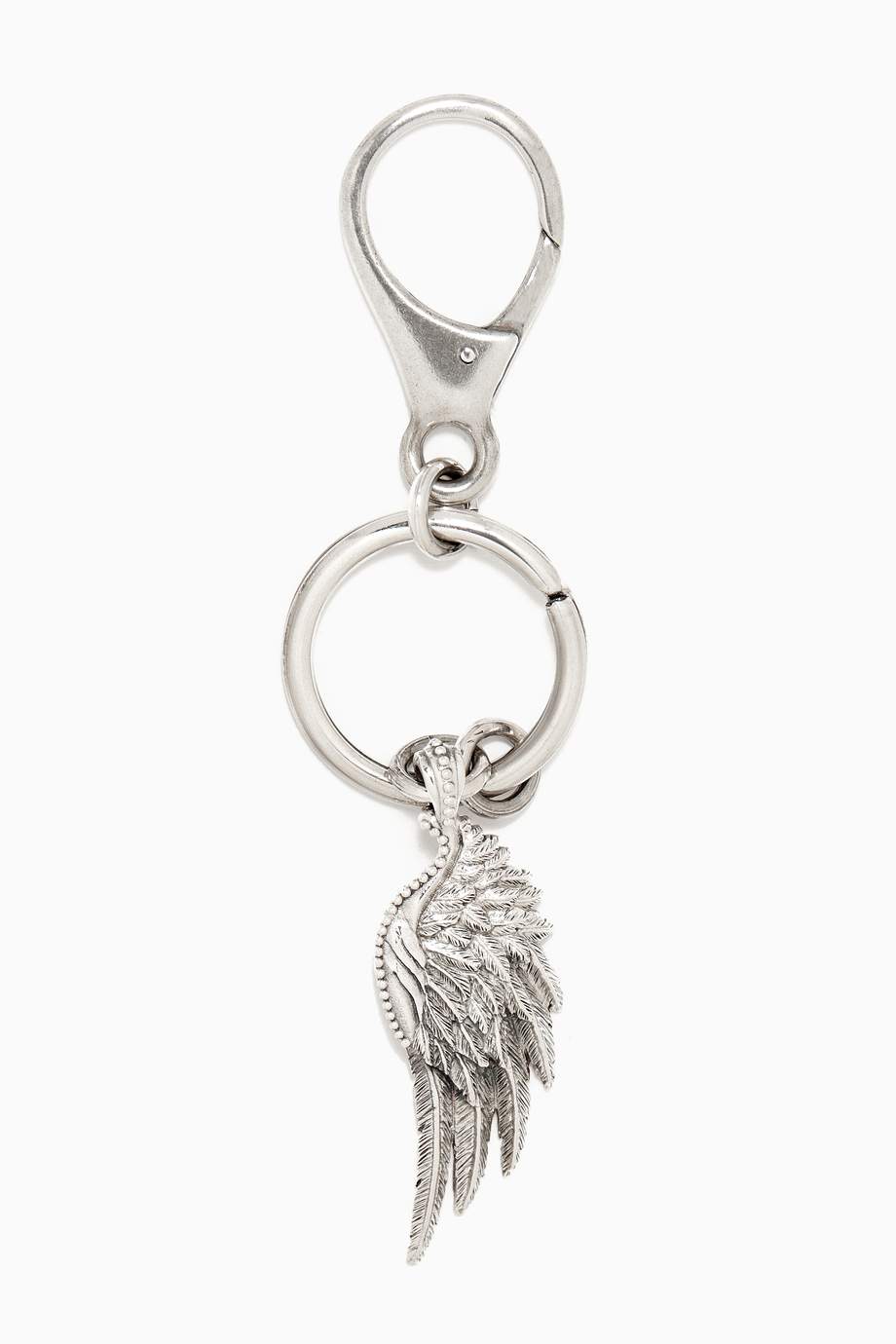 Shop Emanuele Bicocchi Silver Wing Keychain in Sterling Silver for Men ...