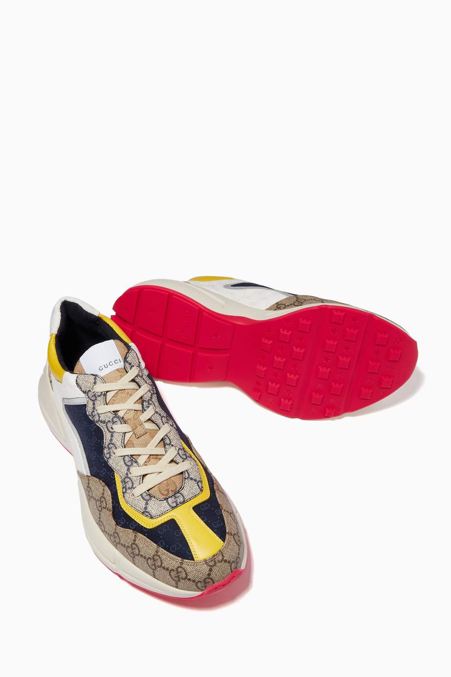 Shop Gucci Multicolour GG Rhyton Sneakers in Canvas for Men | Ounass UAE