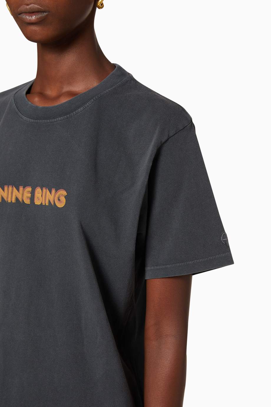 Shop Anine Bing Black Lily Retro Bing T-Shirt for Women | Ounass UAE