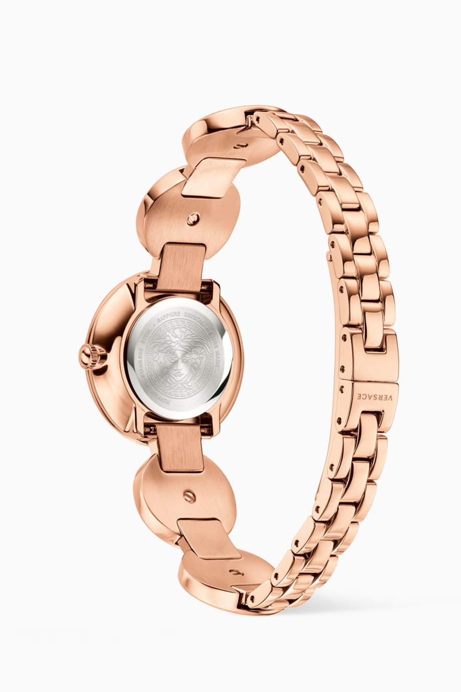 Shop Versace Rose Gold Medusa Stud Icon Bracelet Watch for Women ...