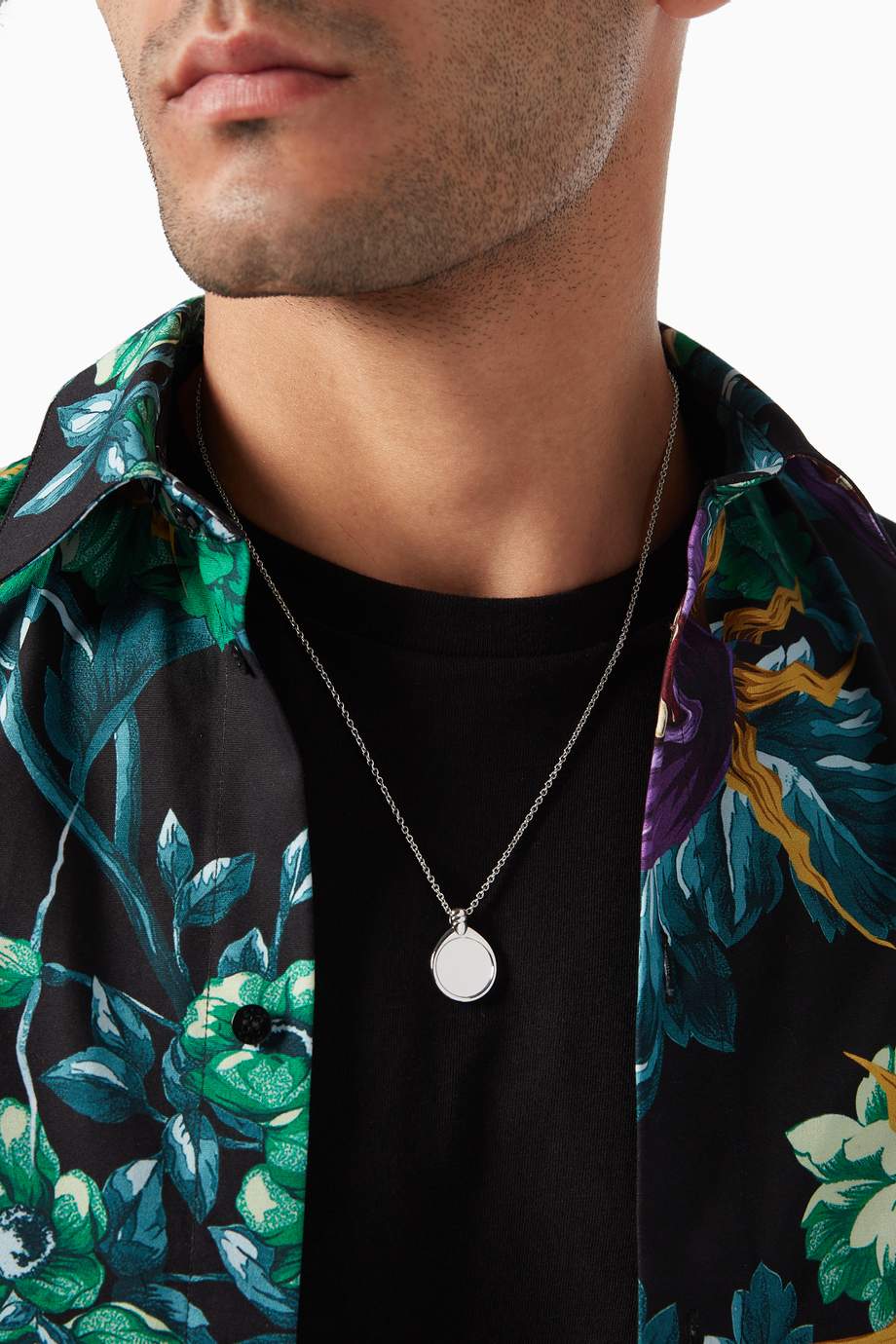 Shop Tom Wood Silver Tommy Pendant Necklace in Sterling Silver for Men ...