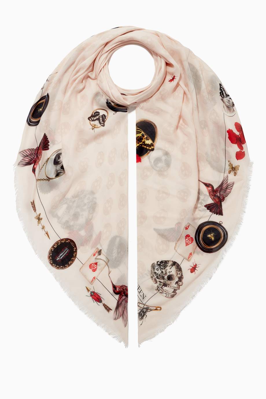 Shop Alexander McQueen Pink Cameo Biker Scarf in Modal for Women ...