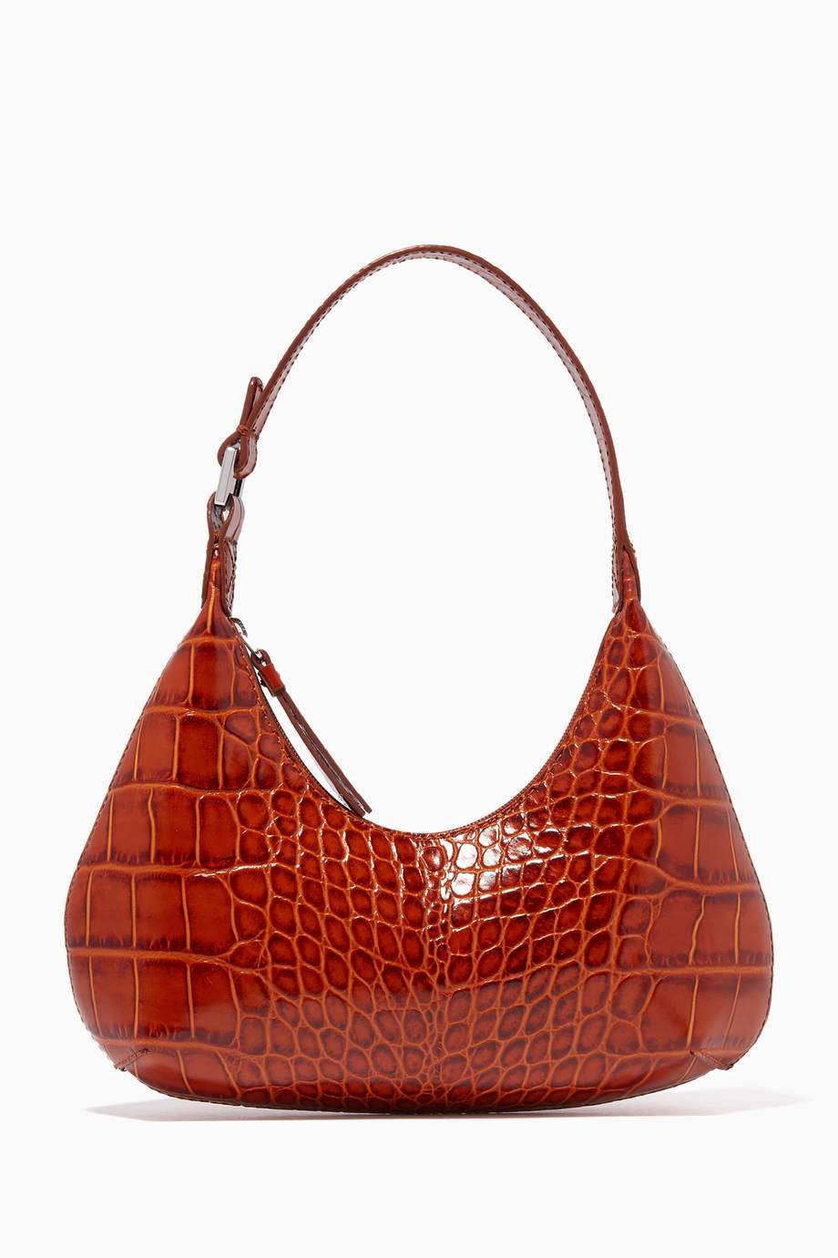 Shop By FAR Brown Baby Amber Bag in Croco Embossed Leather for Women ...