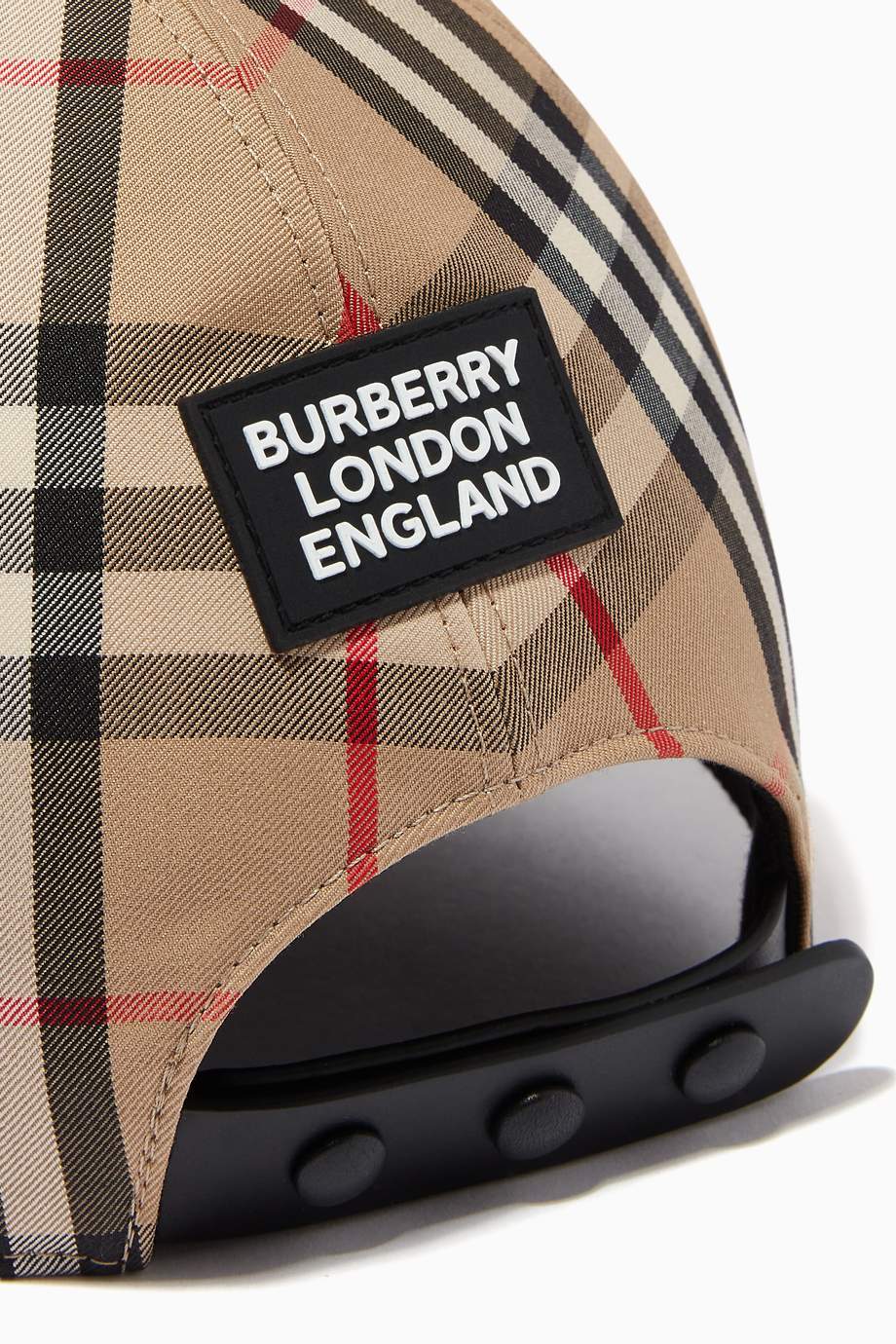Shop Burberry Neutral Logo Appliqué Baseball Cap in Vintage Check ...