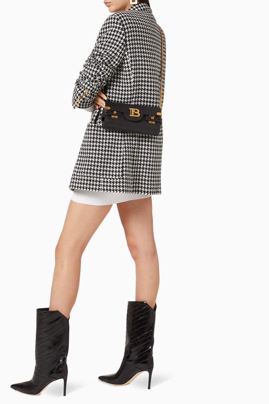 Shop Balmain Black B-Buzz 23 Clutch Bag in Leather for Women | Ounass UAE