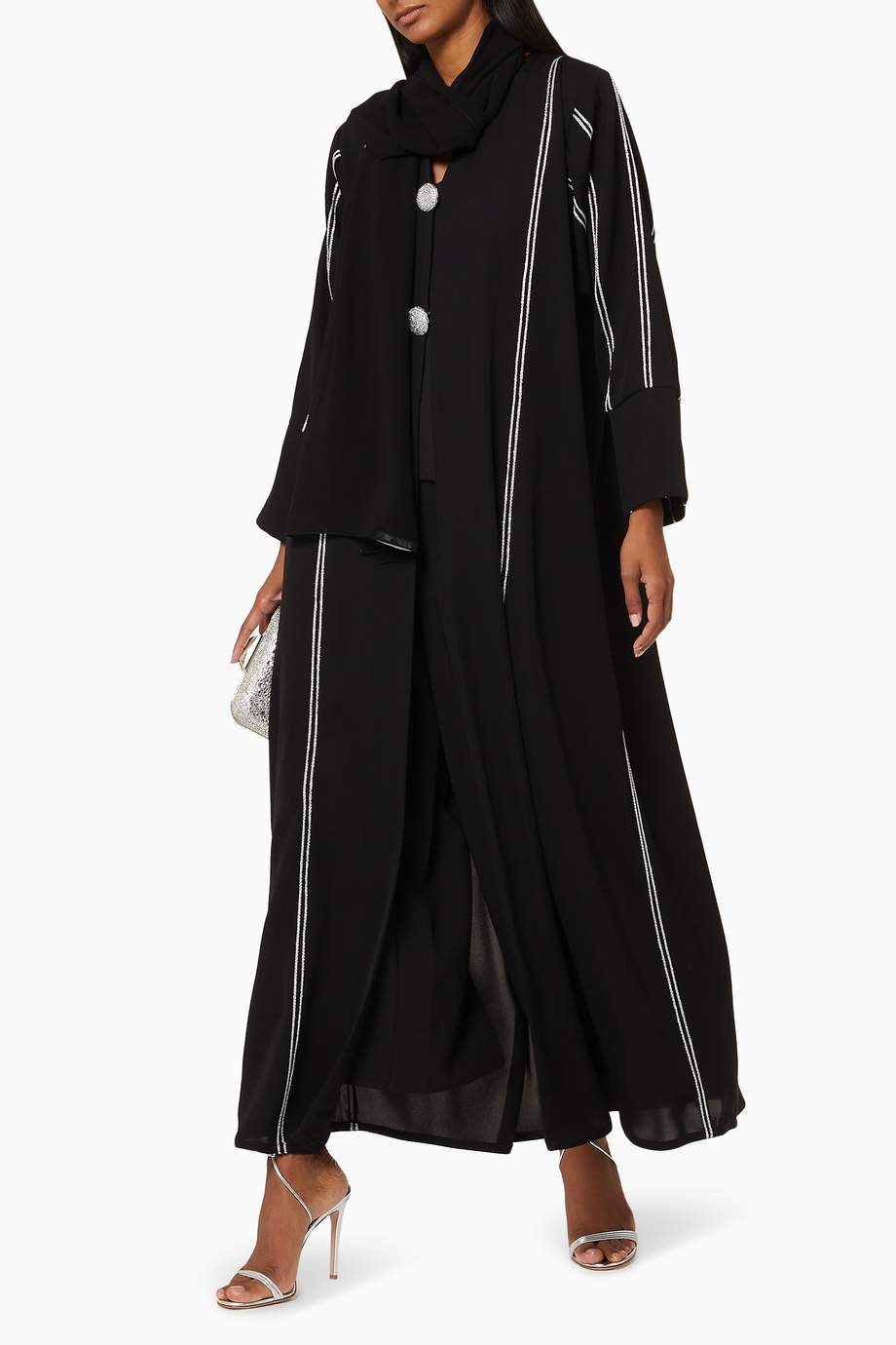 Shop Elna Line Black Crystal Beaded Abaya for Women | Ounass UAE