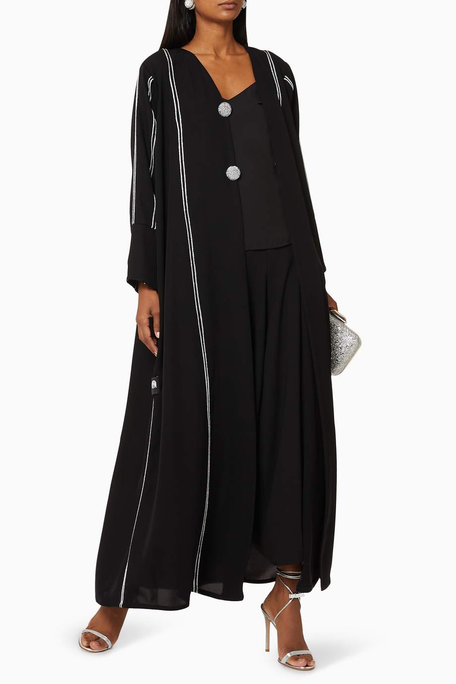 Shop Elna Line Black Crystal Beaded Abaya for Women | Ounass UAE