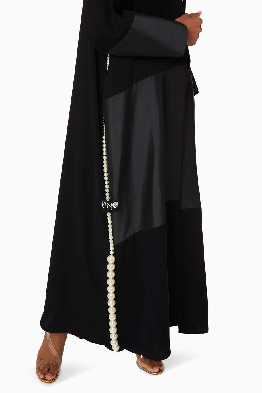 Shop Elna Line Black Pearl Embellished Abaya for Women | Ounass UAE