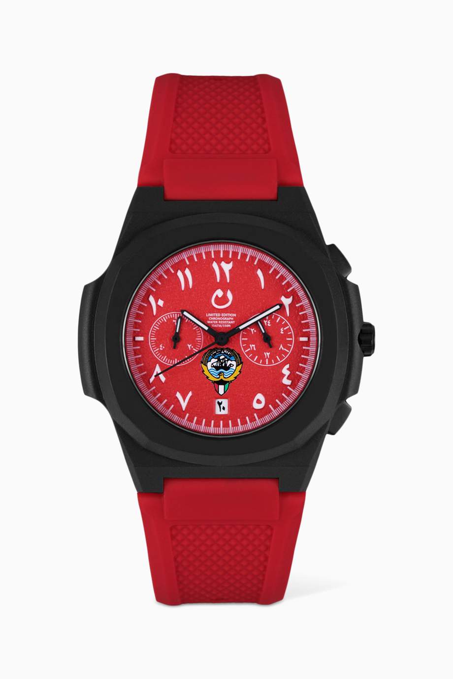 Shop Nuun Official Red Kuwait Chronograph Limited Edition Watch for Men ...
