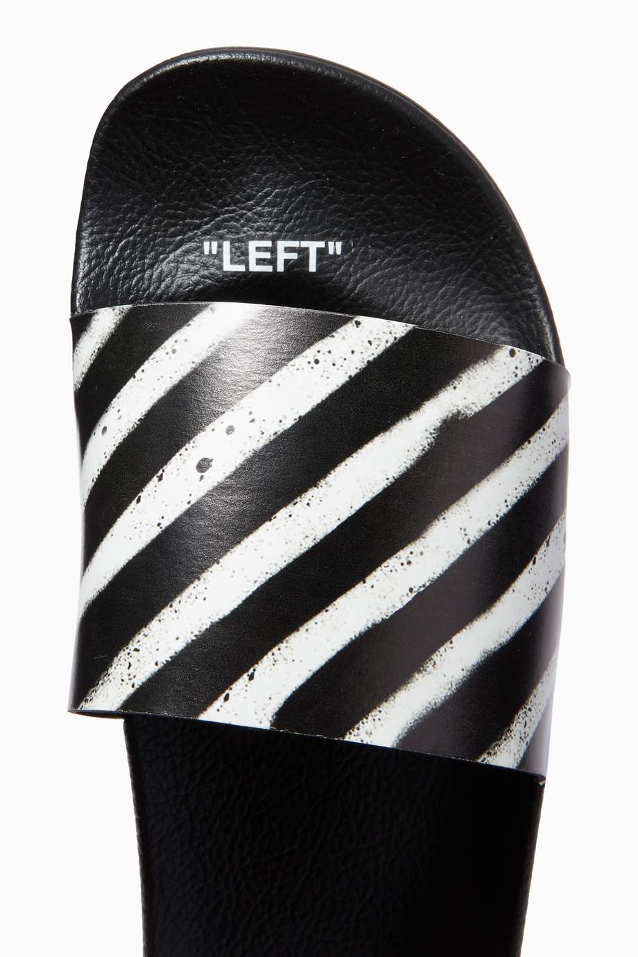 Shop Off-White Black Zebra Print Slides in PU for Men | Ounass Oman