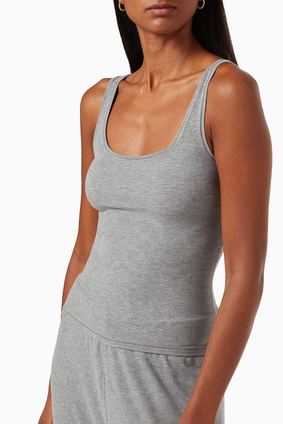 Shop Skims Grey Soft Lounge Tank for Women | Ounass UAE
