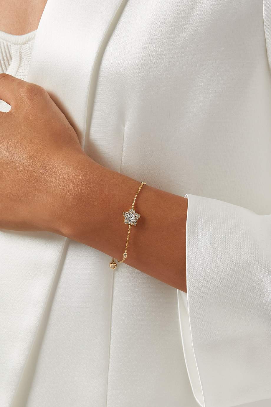 Shop Damas Yellow Heart to Heart Star Flower Bracelet with Diamonds in ...