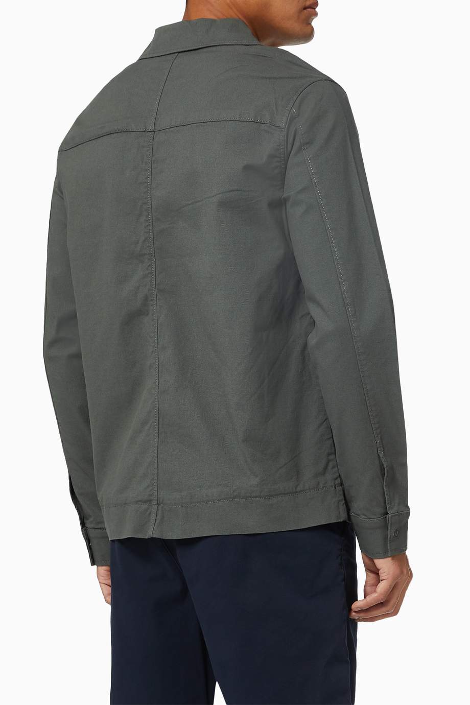 Shop Selected Homme Grey Worker Jacket in Heavy Twill for Men | Ounass UAE